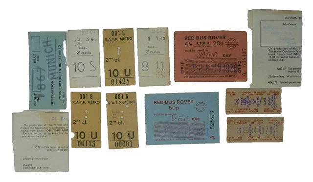 VINTAGE BUS / Ratp Metro / Flight Tickets Various Job Lot £7.99 ...