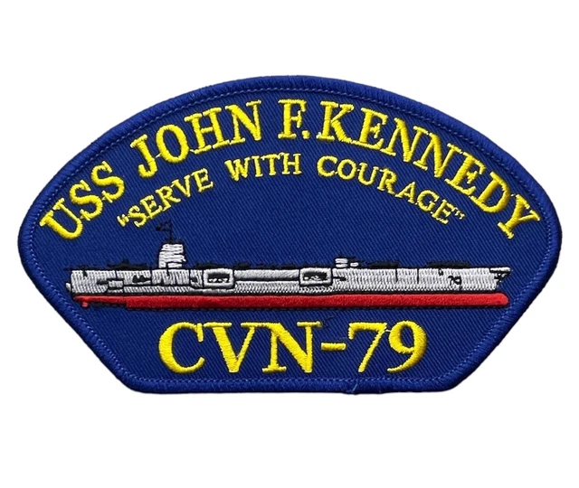 LICENSED USS JOHN F Kennedy CVN-79 Navy 5.25 Inch Blue Gold Patch ...