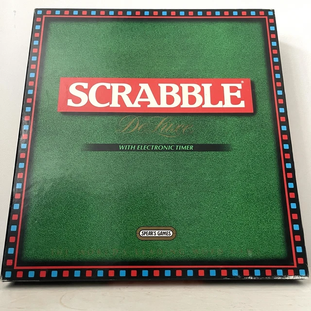 VINTAGE SCRABBLE DELUXE Board Game Turntable with Electronic Timer 1988 ...