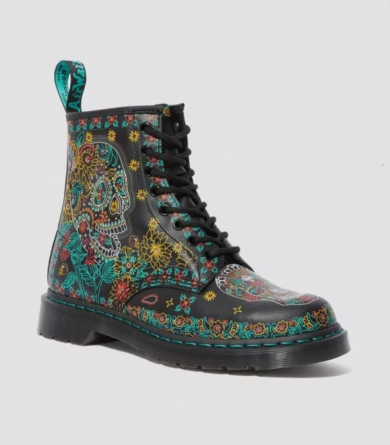 DR MARTENS BOOTS Eu 43 US M10 L11 1460 Skull Day Of The Dead Doc £219. ...