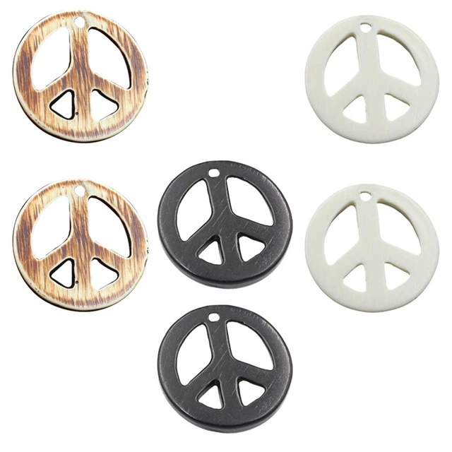 6PCS PEACE SIGN Pendant Metal Peace Peace £7.49 - PicClick UK