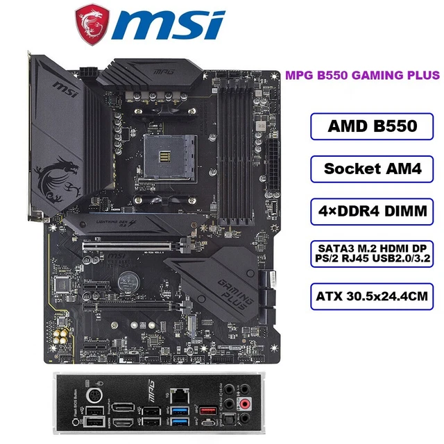 MSI MPG B550 GAMING PLUS Motherboard ATX AMD B550 AM4 DDR4 128GB SATA3 ...