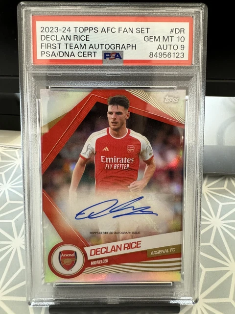 DECLAN RICE AUTO 2023-24 Topps Arsenal Team Set PSA 10 Gemme Come Auto ...