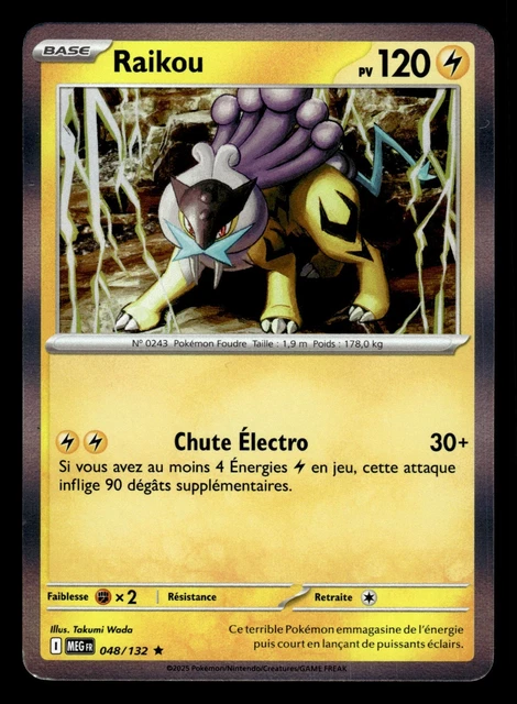CARTE POKEMON RAIKOU 048/132 Holo ME01 Méga-Evolution MEG FR EUR 1,90 ...