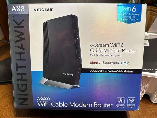 NIGHTHAWK DOCSIS 3.1 Two-in-one Cable Modem + WiFi 6 Router Combo CAX80 ...
