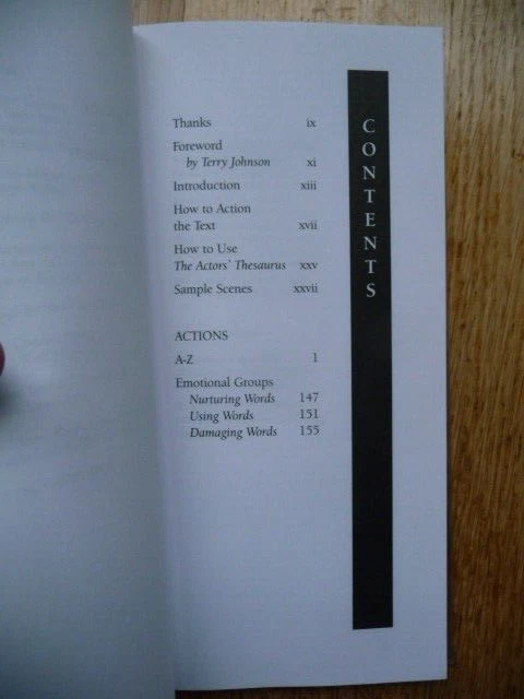 ACTIONS: THE ACTORS' Thesaurus By Marina Caldarone & Maggie Lloyd ...