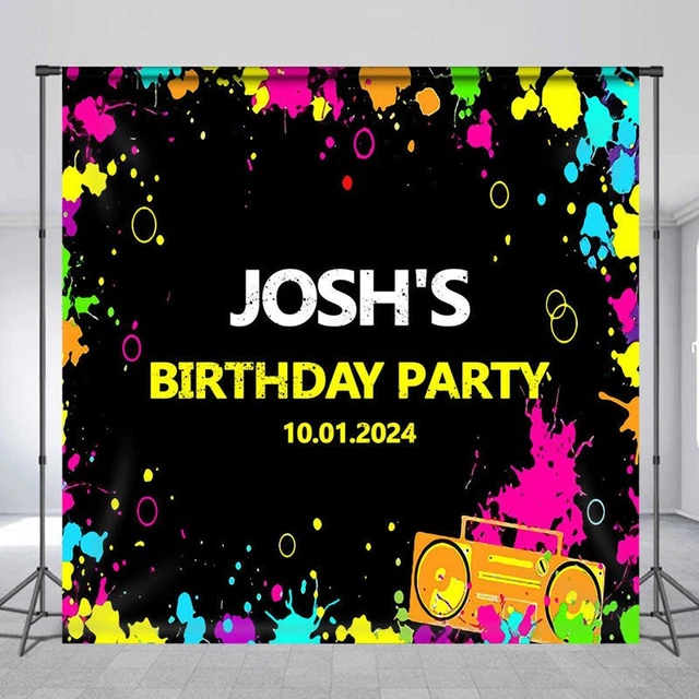GRAFFITI BLACK PERSONALIZED Birthday Party Backdrop $36.09 - PicClick AU