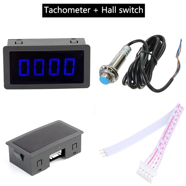 DIGITAL TACHOMETER RPM Speed Meter + Hall Proximity Switch Sensor Blue ...