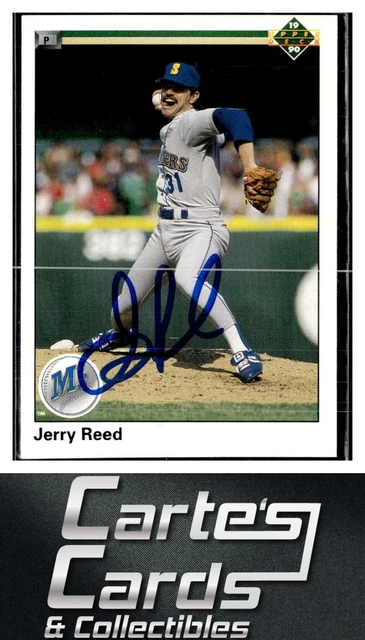 JERRY REED 1990 pont supérieur #210 Seattle Mariners TTM/IP signé ...