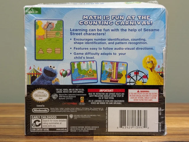 NINTENDO DS SESAME Street Cookies Counting Carnival The Video Game (New ...