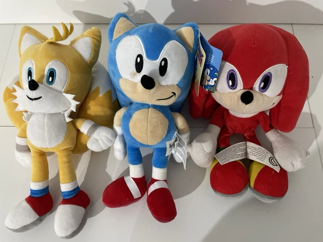 3X SONIC THE Hedgehog 12 Inch Tails Knuckles Sonic Plush Soft Toy Lot ...