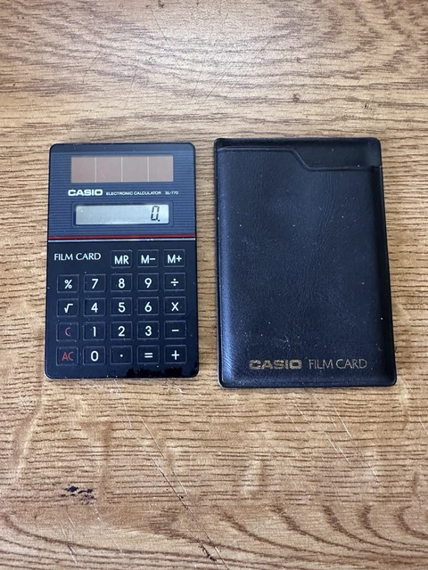 VINTAGE RETRO CASIO SL-770 BK Solar Film Card Calculator Credit Card £ ...