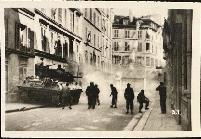 PHOTO ORIGINALE SERIES WW2: LIBÉRATION de PARIS _ Char Leclerc en ...