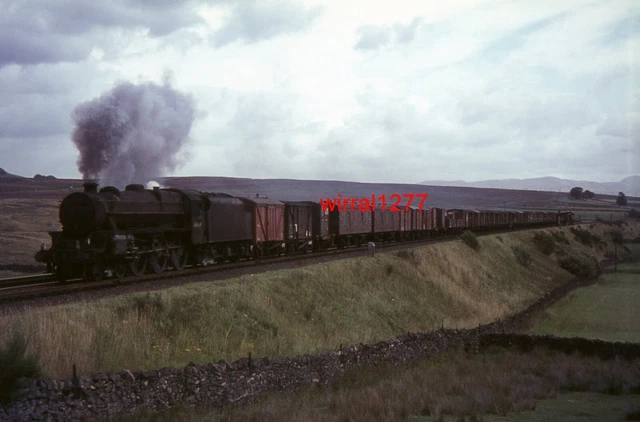 ORIGINAL RAILWAY SLIDE LMS Class 5 44899 banked by 42085, Shap 25.08.65 ...