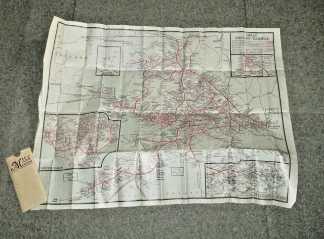 GREAT WESTERN RAILWAY GWR Railway Map with pouch £5.60 - PicClick UK