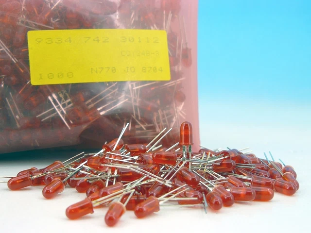 22 X CQY24B Genuine PHILIPS 60° RED LED Dot Diode Ø 5mm 50mA 1660nm 3V ...