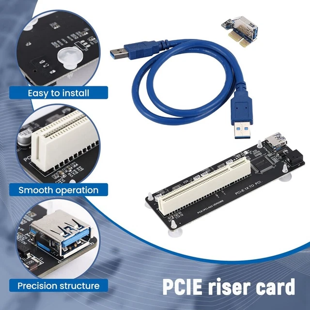 PCIE PCI-E PCI Express X1 to PCI Riser Card Bus Card High ...