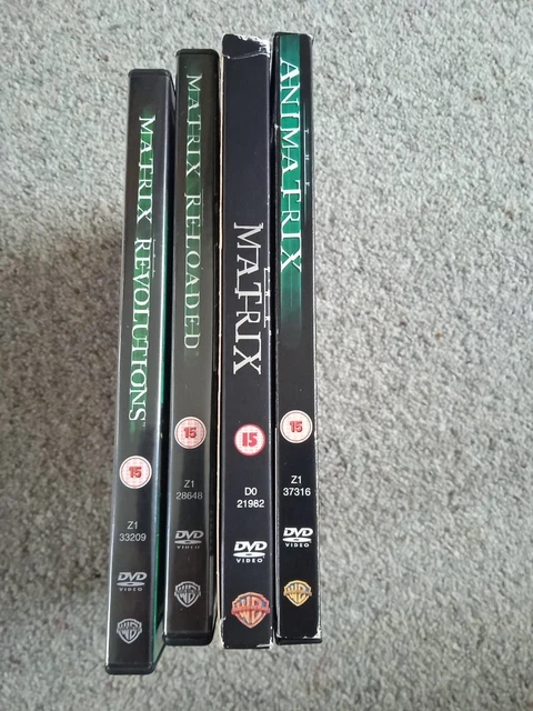 MATRIX 4 DVD Bundle Animatrix, Matrix, Matrix Reloaded, Revolutions £5. ...