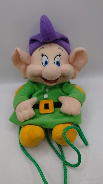 DISNEY DOPEY SNOW White & The 7 Dwarfs Soft Plush Toy Mini Backpack Bag ...