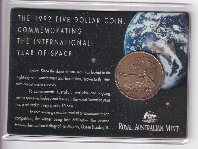 AUSTRALIAN: 1992 $5 Commemorating The International Year Of Space Coin ...