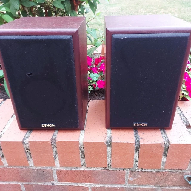 DENON SC-M2 BOOKSHELF Speakers, Wooden Cased, 70W 6 ohms, Wood finish £ ...