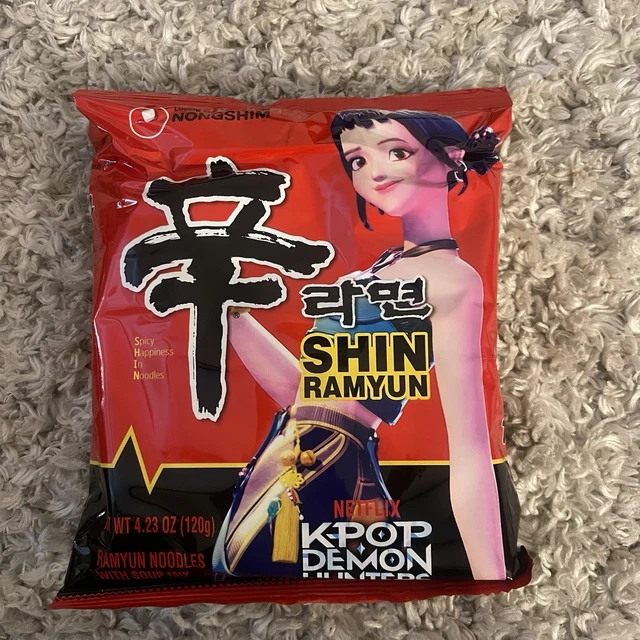 KPOP DEMON HUNTERS Shin Ramyun Ramen 3 Pack Rumi Zoey Mira Best By 12/ ...