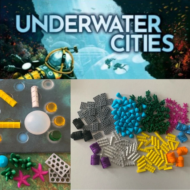 UNDERWATER CITIES BOARD Game - 3D Printed Upgraded Tokens £39.00 ...