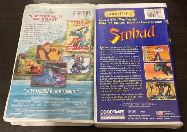 SINBAD: LEGEND OF the Seven Seas (VHS, 2003, Clamshell Case) Lot of 2 £ ...