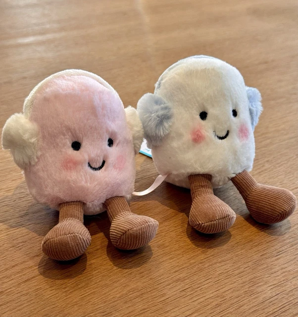JELLYCAT AMUSEABLES TOASTIE Pink and White Marshmallows *NEW* with Tags ...