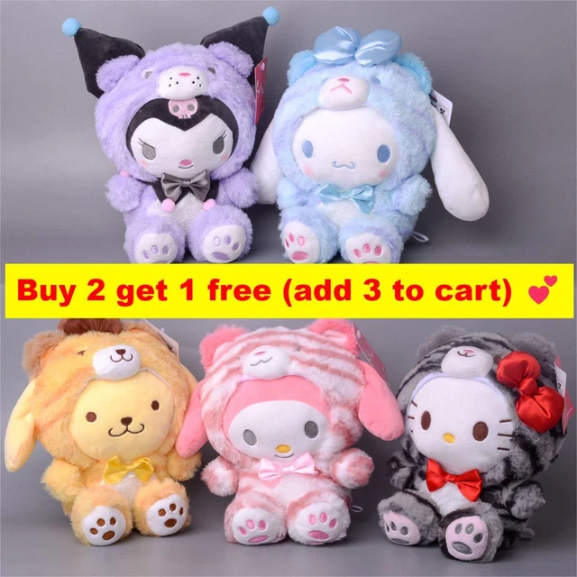 FLUFFY MY MELODY Cinnamoroll Kuromi Sanrio Plush Toy Doll Gift Stuffed Toys £7.36 - PicClick UK