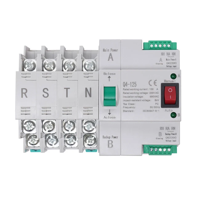 TRANSFER SWITCH DUAL Power Car 100A 4P Load Switch Emergency Power ...