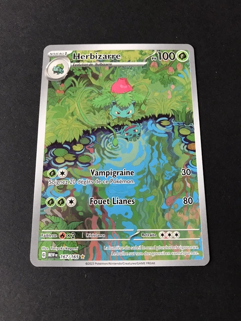 CARTE POKÉMON 151 Herbizarre AR SECRETE 167/165 - Ecarlate & Violet EV3 ...