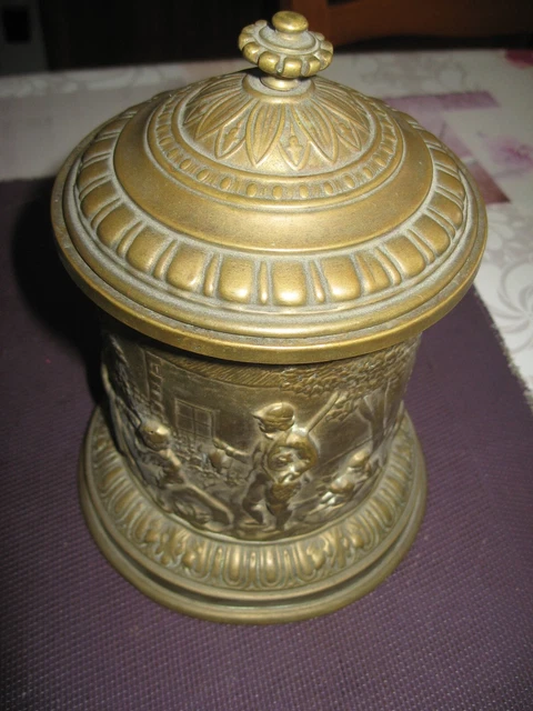 ANCIEN POT À tabac en laiton EUR 40,00 - PicClick FR