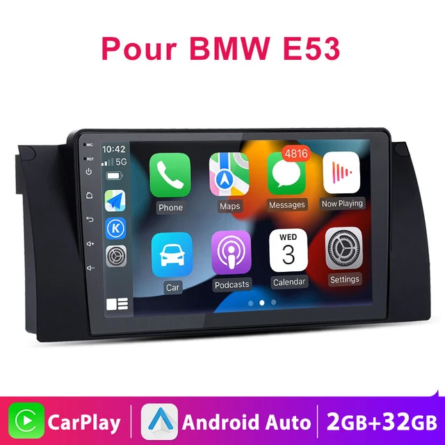 POUR BMW X5 M5 E53 9"Autoradio Android12 DAB GPS Navi WIFI Bluetooth ...