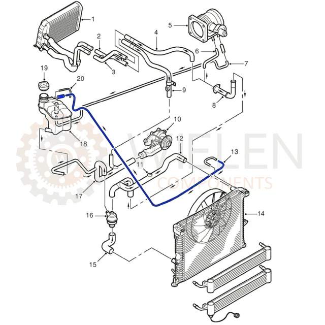 TUBO RADIATORE SERBATOIO Refrigerante Per Land Rover Discovery Ii ...