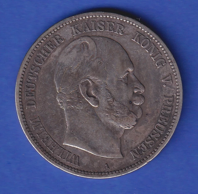 PREUSSEN SILBERMÜNZE 5 Mark Kaiser Wilhelm I. 1876 A s-ss EUR 42,55 ...