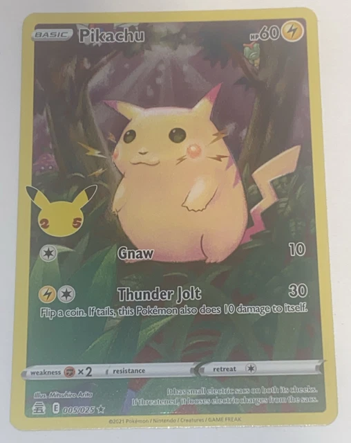 PIKACHU - 005/025 - Pokemon Celebrations Sword & Shield Full Art Rare ...