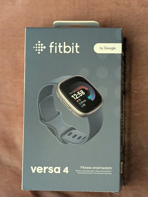 FITBIT VERSA 4 Platinum / Waterfall Blue 24mm with 2 Year Warranty From ...