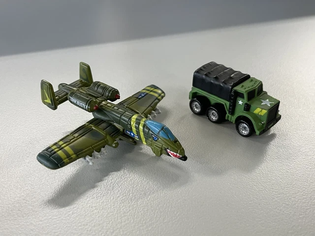 MICRO MACHINES MILITARY Galoob Aereo A-10 Thunderbolt Jet Camion ...