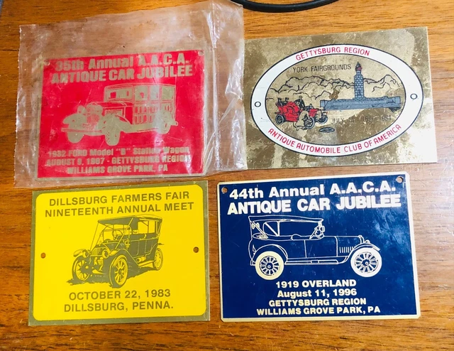 ANTIQUE AUTOMOBILE CLUB America AACA Car Club Metal Dash Plaques Lot of ...