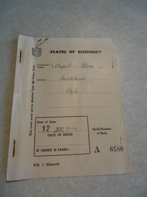 WW2 WARTIME RATION Book Food Guernsey German Occupied Channel Islands ...