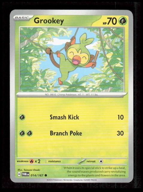 GROOKEY 014/167 SV06: Twilight Masquerade Pokemon tcg Card CB-1-9-C-30 ...