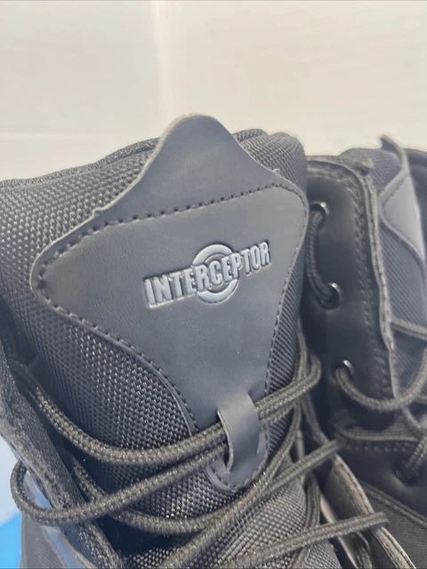 INTERCEPTOR TACTICAL BOOTS Side Zip Size 12 Black Combat Motorcycle Men ...
