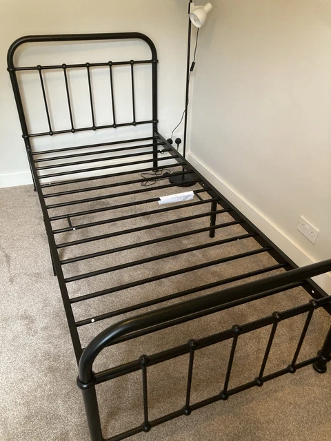TRADITIONAL STYLE METAL Tubular Bed Frame Single Black £26.70 - PicClick UK