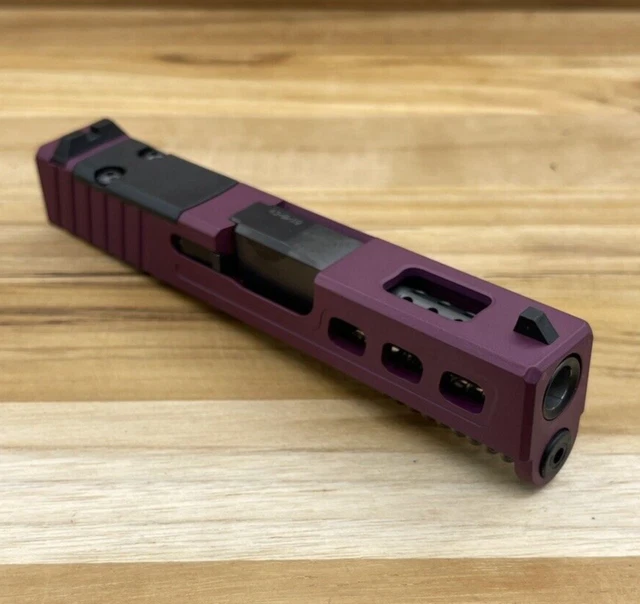 GLOCK 43 43X BLACK CHERRY Complete Slide Lighting RMSc Cut PORTED BLACK ...