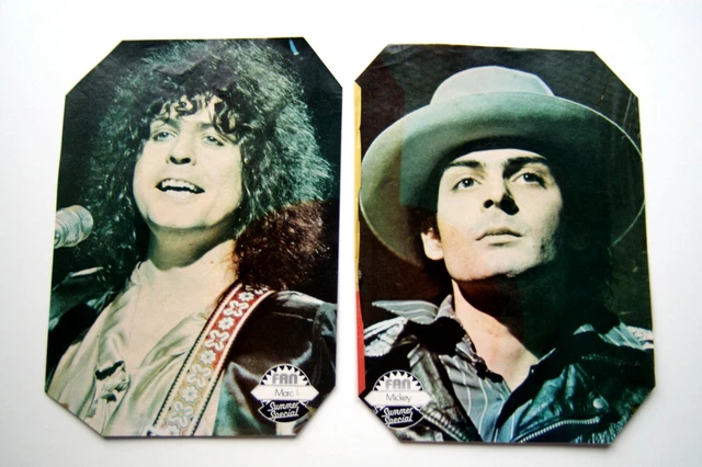 TWO COLOUR PICTURES from 1970's FAN magazine MARC BOLAN - MICKEY FINN ...