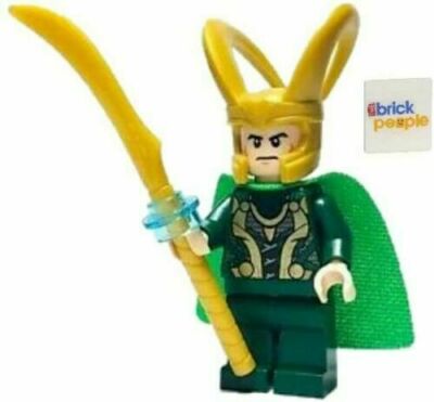 LEGO SUPERHEROES: LOKI Minifigure Scepter and Tesseract Extra Blue ...
