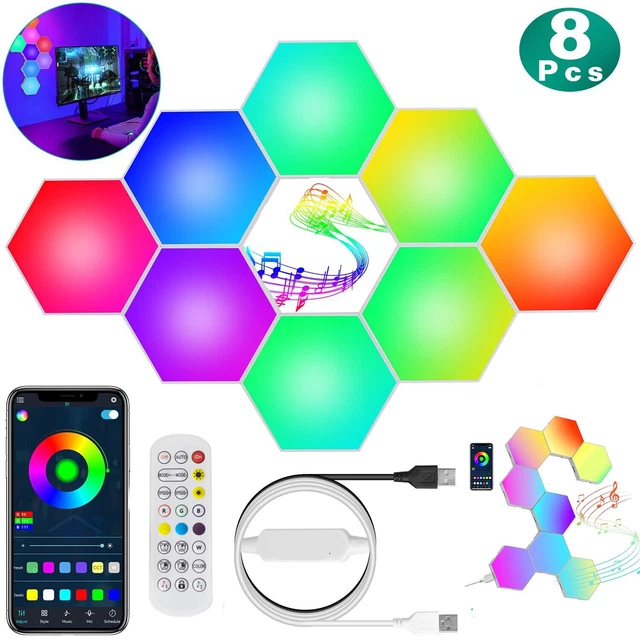 HEXAGON LIGHTS GAMING RGB Led Hex Light Panels Hexagon Smart Wall ...