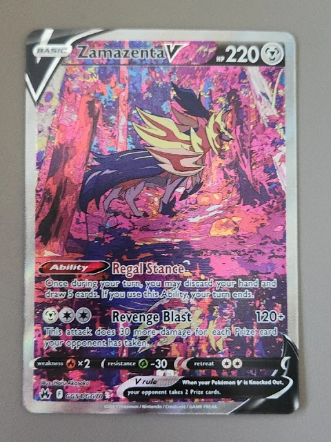 POKÉMON TCG ZAMAZENTA V Crown Zenith: Galarian Gallery GG54/GG70 Holo ...
