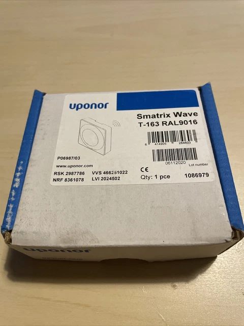 UPONOR SMATRIX WAVE Raumfühler T-163 1071650 Thermostat ...